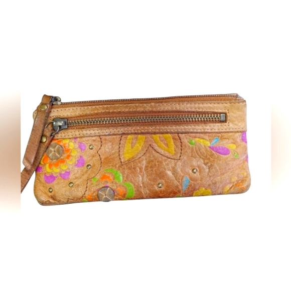 Fossil | Bags | Fossil Floral Tan Leather Wallet | Poshmark